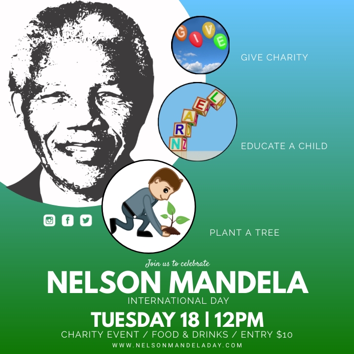 Nelson Mandela Day Template | PosterMyWall