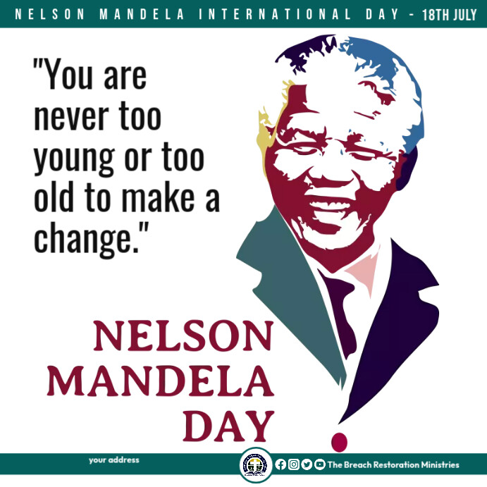 nelson mandela international day Template | PosterMyWall