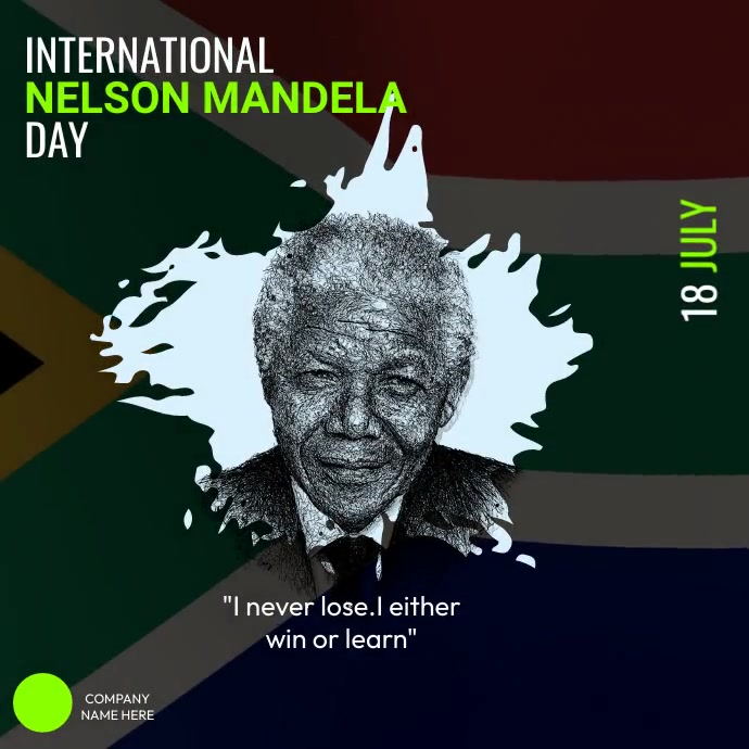 Nelson mandela international day poster Template | PosterMyWall