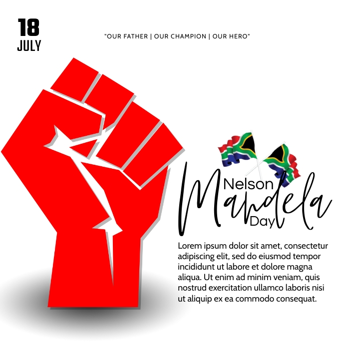NELSON MANDELA.E Template | PosterMyWall