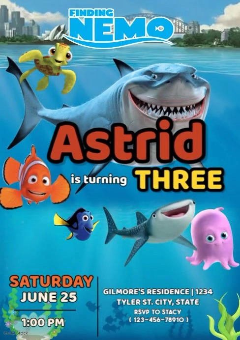 Plantilla de nemo birthday | PosterMyWall