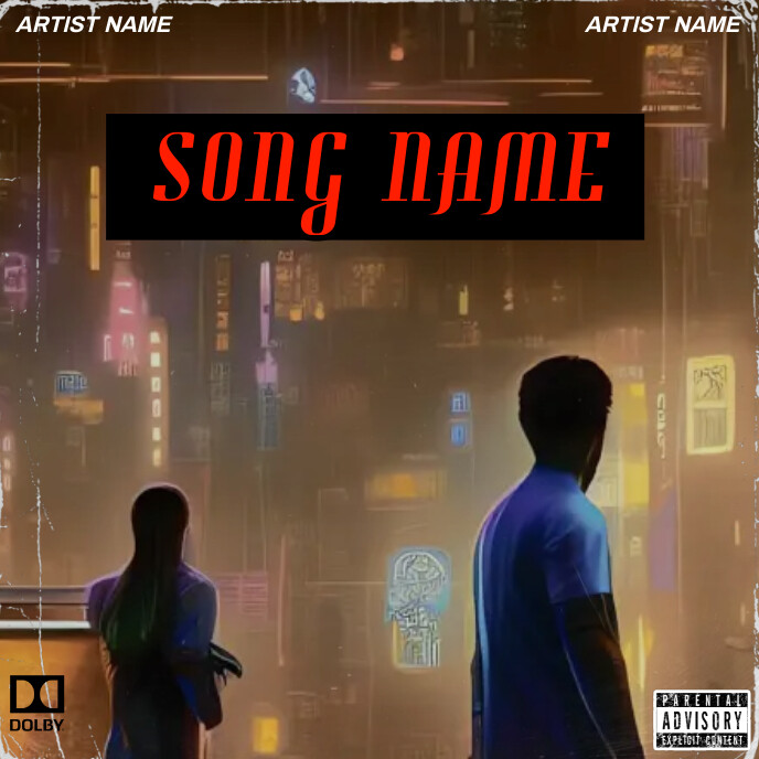 neon, illustration album cover template | PosterMyWall