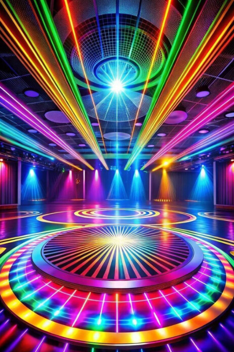 Neon “neon Lights Party Background | Dance Floor Glow Wallpaper” Poster ...
