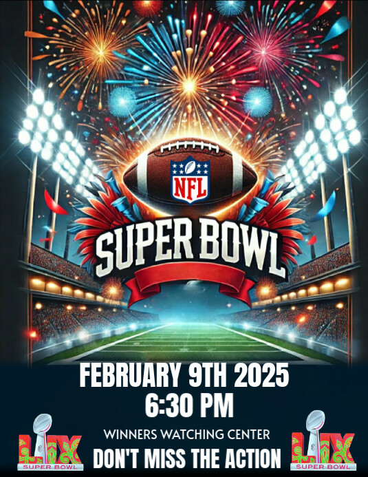 Copy of Neon 3D super Bowl Party | PosterMyWall