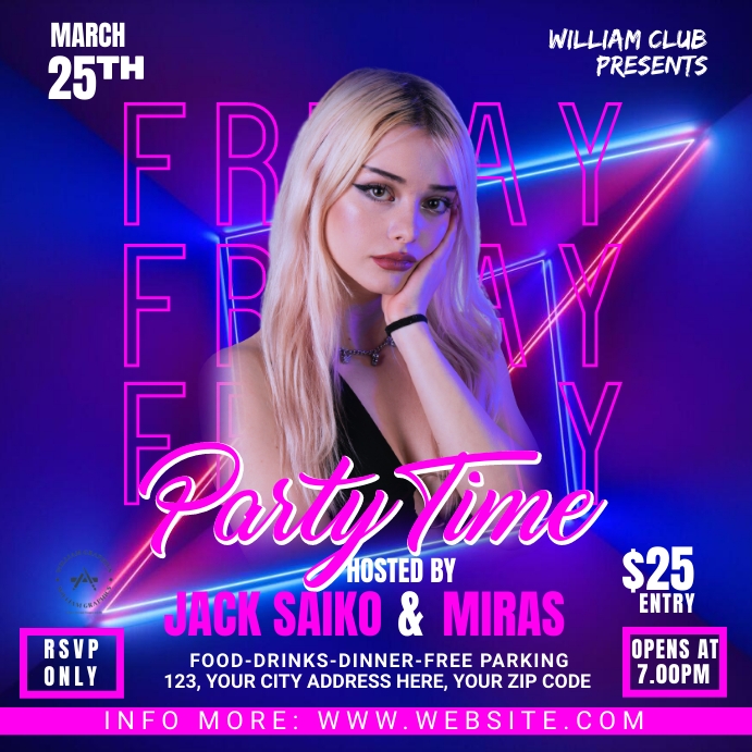 Neon After Party Template | PosterMyWall