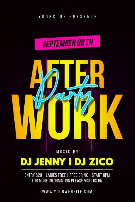 Copy of Neon After Work Party Poster | PosterMyWall
