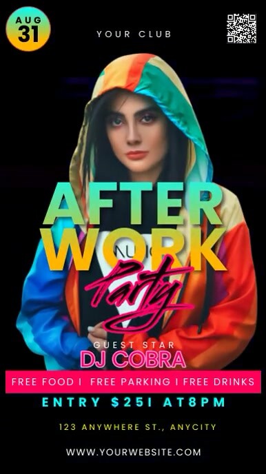 Modèle Neon After Work Party Reel Instagram | PosterMyWall