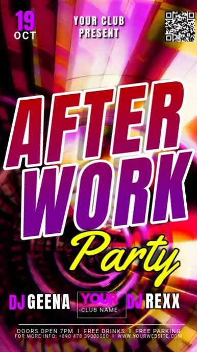 Plantilla de Neon After Work Party Reel Instagram | PosterMyWall