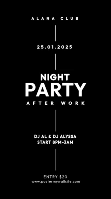 Neon Afterwork Night Party Instagram Reel Template | PosterMyWall