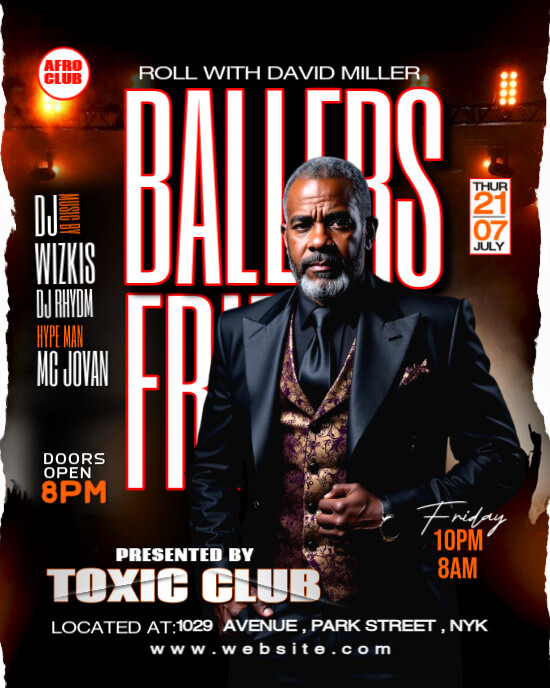 Neon Ballers Friday Party Instagram Portrait Template | PosterMyWall