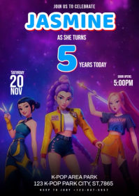 K-pop Birthday Party Flyers Template | PosterMyWall