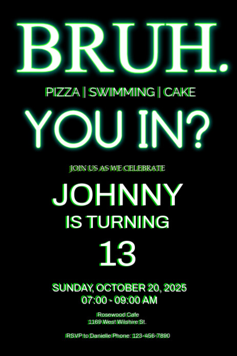 BRUH Birthday Invitation Templat | PosterMyWall
