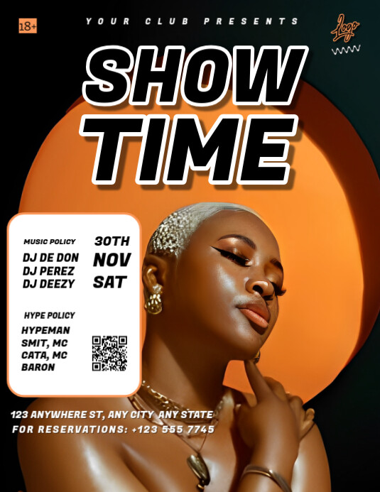 Copy of Neon Black Background Gradient Show Time Flyer (us Letter ...