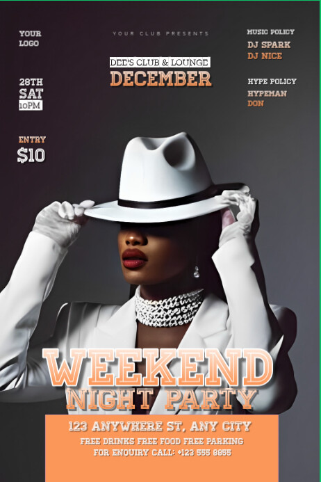 Modèle Neon Black Background Gradient Weekend Nights Party Poster ...