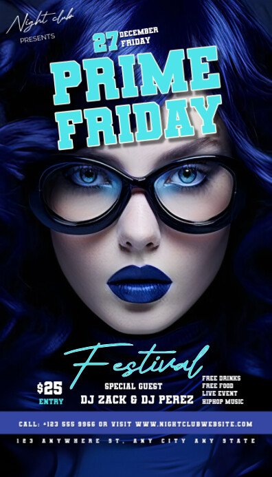 Neon Blue Background Gradient Prime Friday Business Card Template | PosterMyWall