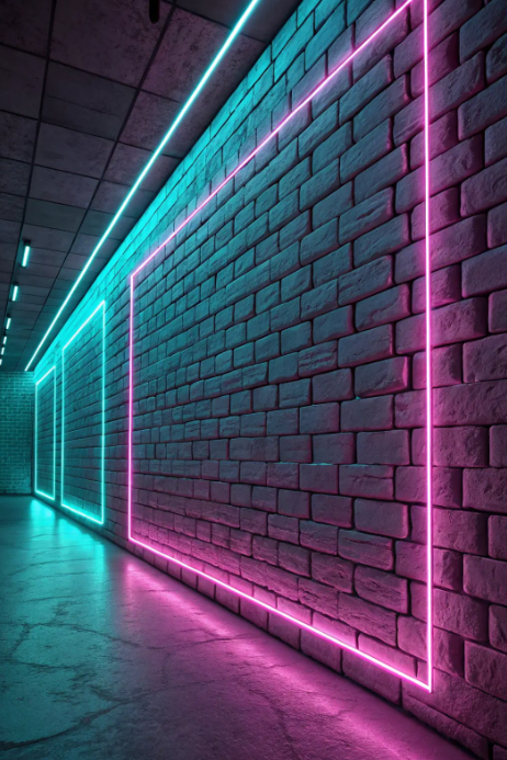 Neon Brick Wall Poster Template | PosterMyWall