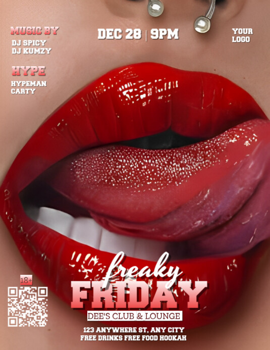 Neon Brown Background Gradient Freaky Friday Flyer (us Letter) Template ...