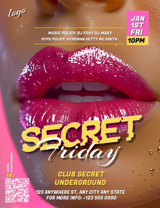 Neon Brown Background Gradient Secret Friday Flyer (us Letter) Template | PosterMyWall