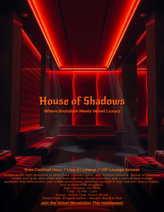 Plantilla de Neon Brutalist Halloween Velvet Night – Metallic Luxury ...