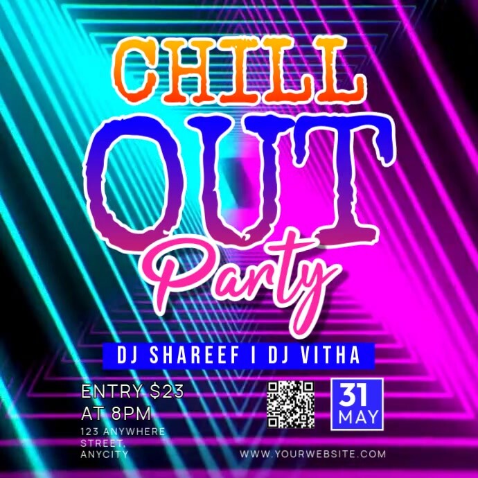 Copy of Neon Chillout Party Pos Instagram | PosterMyWall