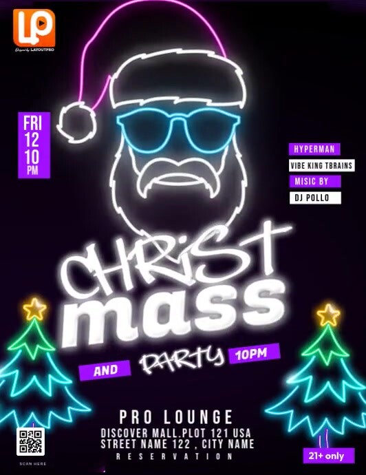 Copy of Neon Christmas Party | PosterMyWall