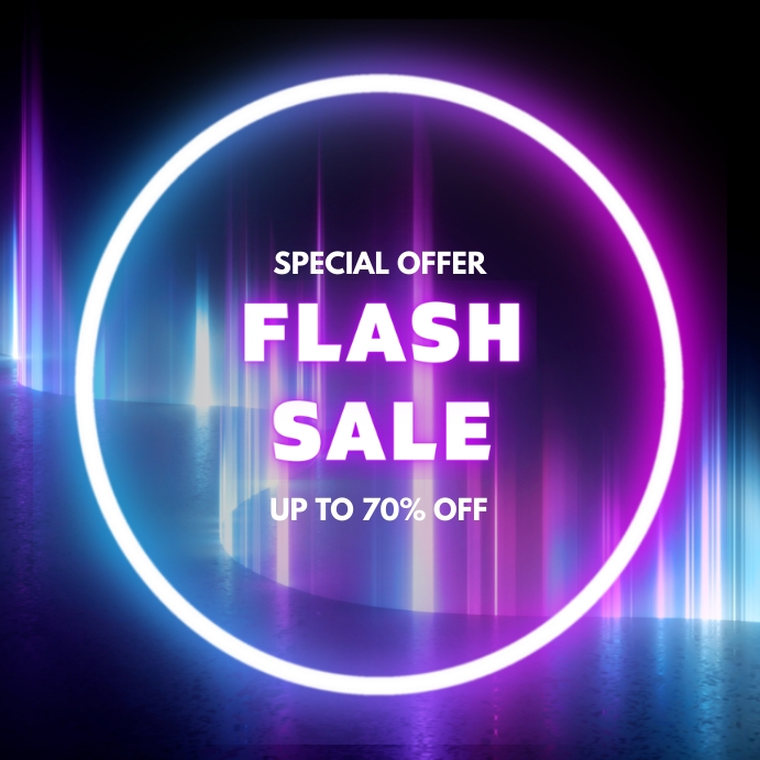 Copy of Neon circle flash sale template | PosterMyWall