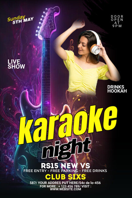 Copy of Neon Club Party Banner Banner 4' × 6' | PosterMyWall