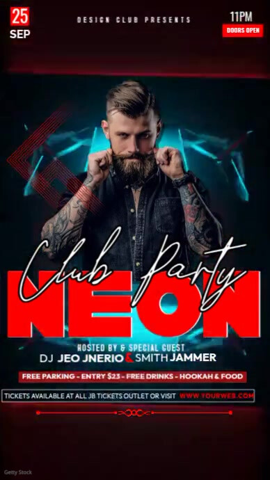 Neon Club Party Video Template | PosterMyWall