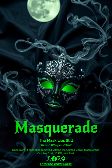 Neon Cursed Velvet – Masquerade Gala Poster Template | PosterMyWall