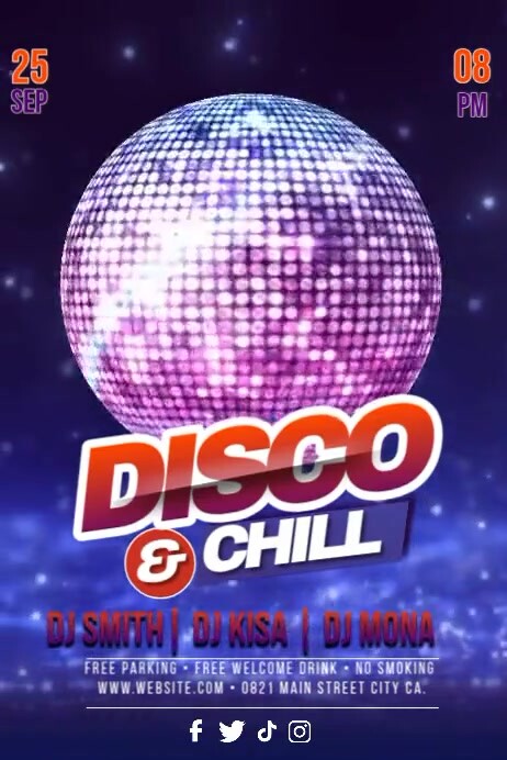 Neon Disco Party Template | PosterMyWall