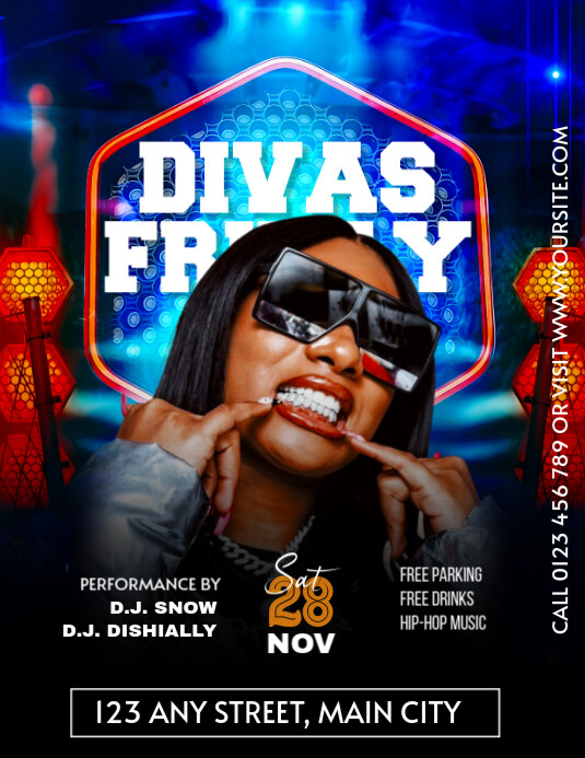 Copy of Neon Divas Friday Flyer (us Letter) | PosterMyWall