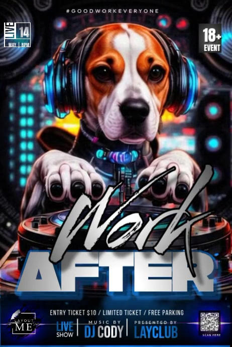 Plantilla de Neon DJ Party Afterwork Night | PosterMyWall