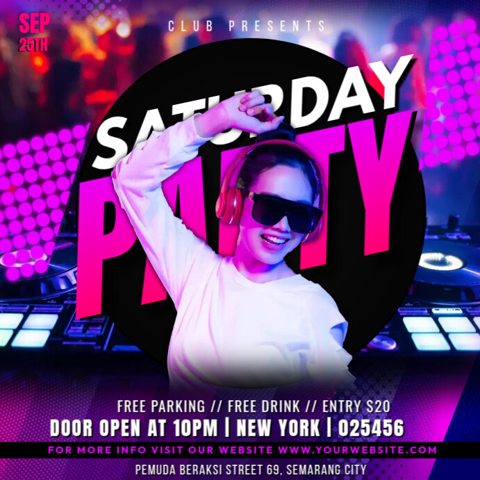 Copy of Neon Dj Party | PosterMyWall