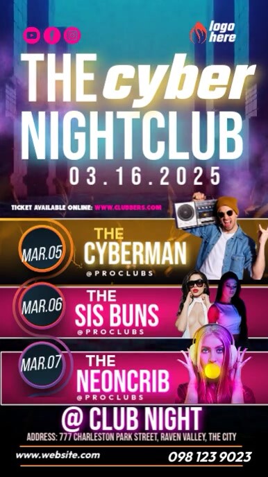 Neon Dj Schedule Instagram Story Template | PosterMyWall