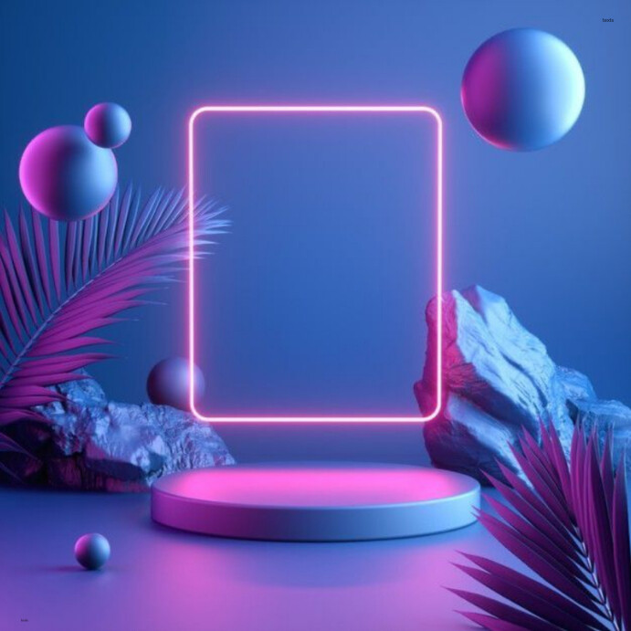 Copy of Neon Dreamscape Glowing Frame | PosterMyWall