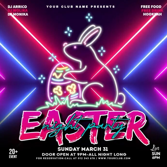 Copy of Neon Easter Night Party | PosterMyWall