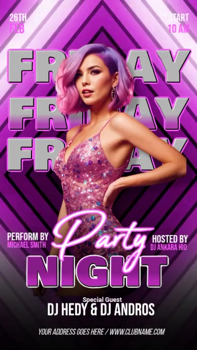 Plantilla de Neon Energy Friday Night | PosterMyWall