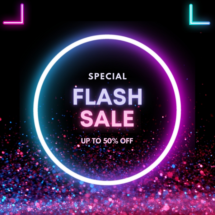 Neon flash sale modern template | PosterMyWall