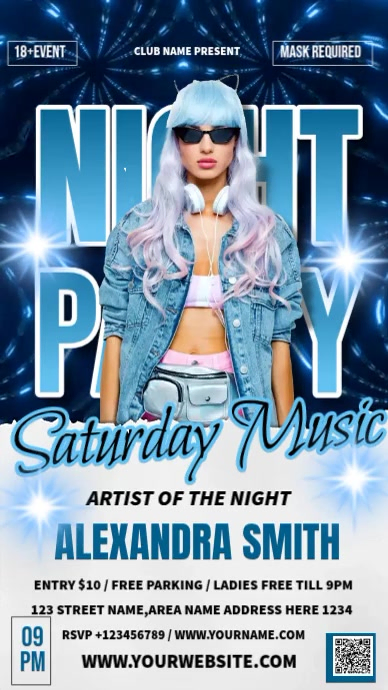 Neon Friday Club Night Template | PosterMyWall