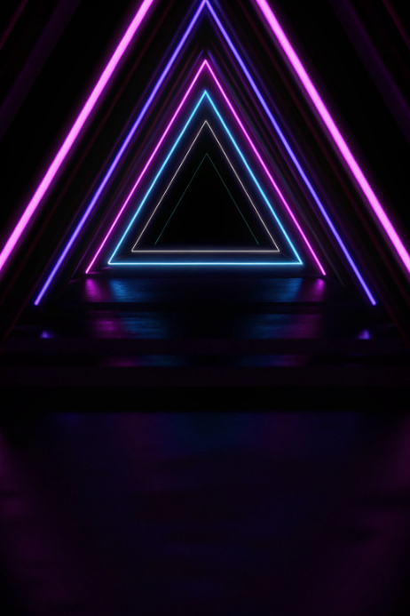 Neon Futuristic Tunnel or Triangle Light Corridor Template | PosterMyWall