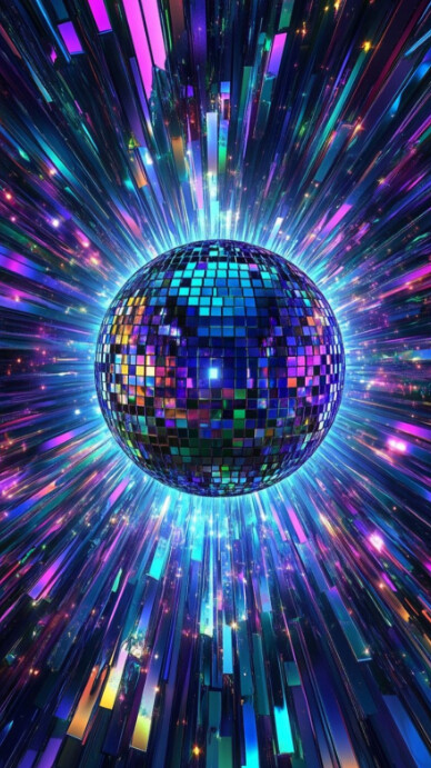 Neon Galactic Disco Sphere Instagram Story Template | PosterMyWall