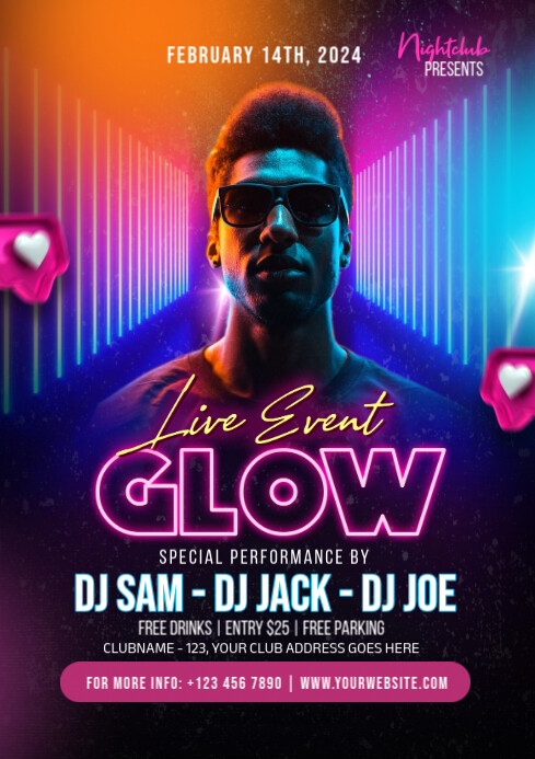 Neon glow party Template | PosterMyWall