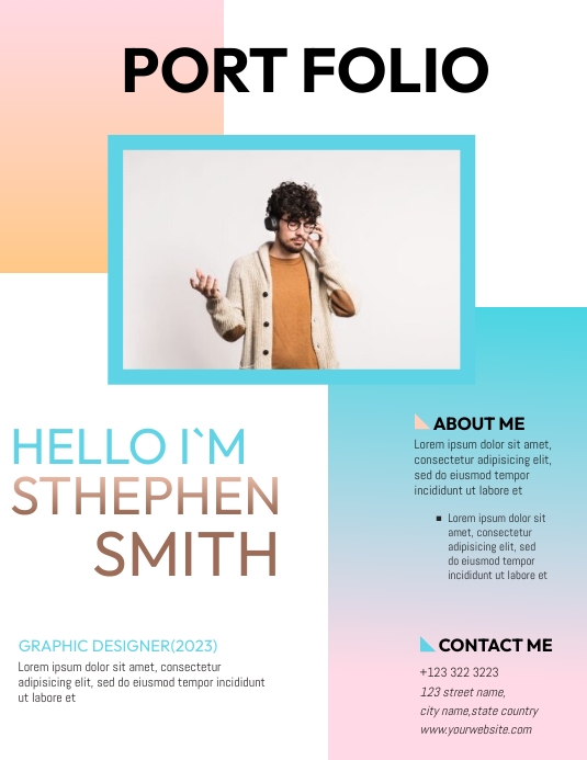 Neon Graphic Portfolio Template | PosterMyWall