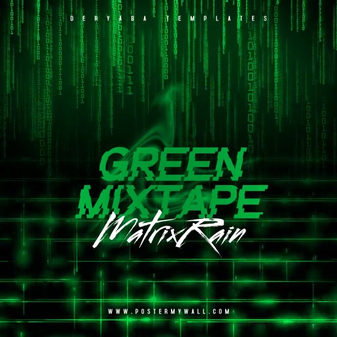 Plantilla de Neon Green Matrix Rain Instagram Video Mixtap | PosterMyWall