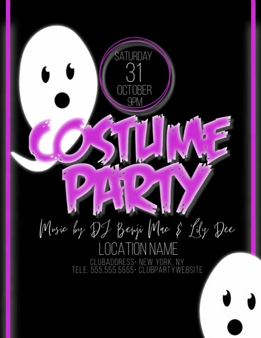 Neon Halloween Ghost Party Event Flyer Template | PosterMyWall
