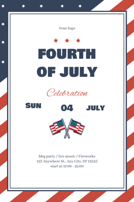 Neon Happy Fourth July Poster Template | PosterMyWall