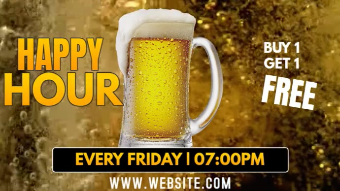 Neon Happy Hour Youtube Thumbnail Template | PosterMyWall