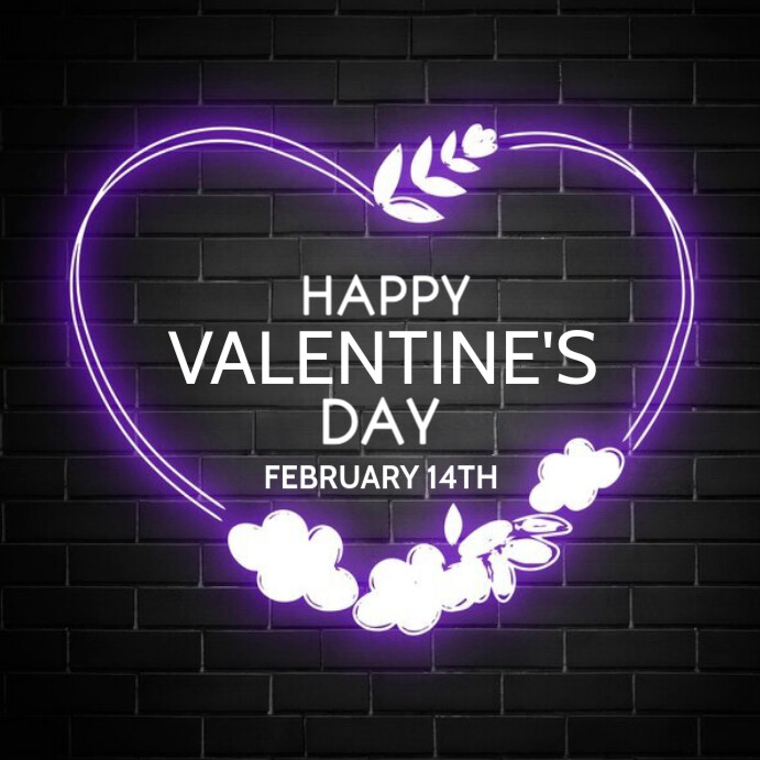Copy of Neon Happy Valentine's Day February 14th 2025 Instagram Post ...
