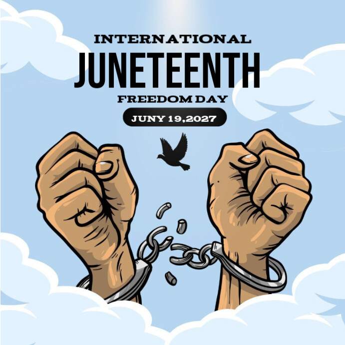 Neon International Juneteenth Day Instagram Post Template | PosterMyWall
