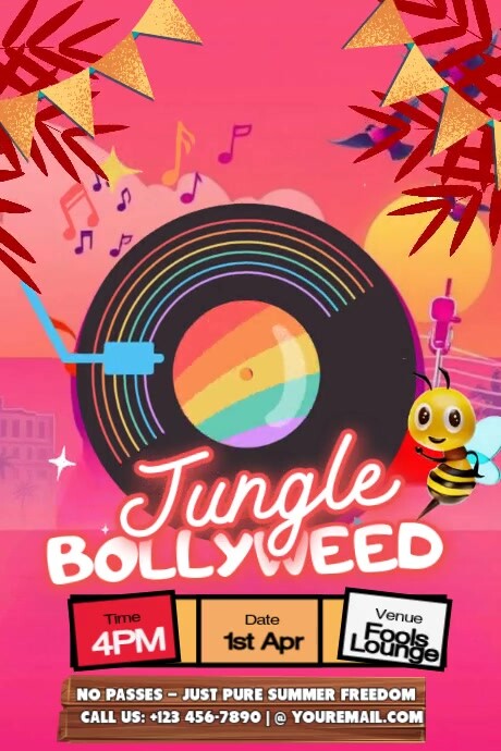 Neon Jungle Bollywood Poster Template | PosterMyWall